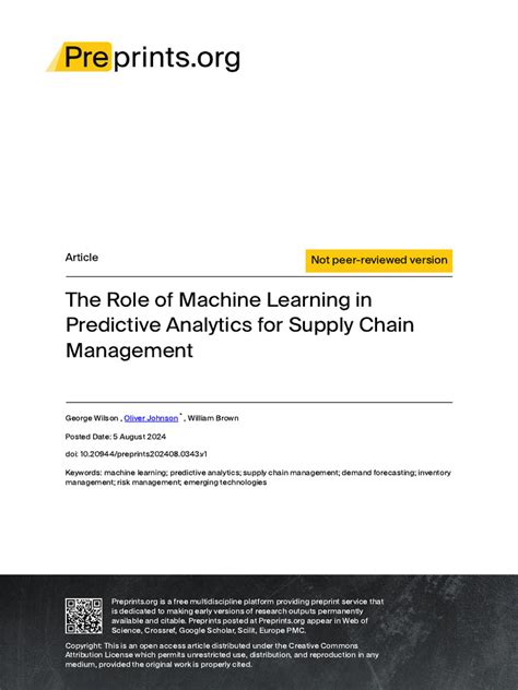The Role Of Machine Learning In Predictive Analyti Pdf