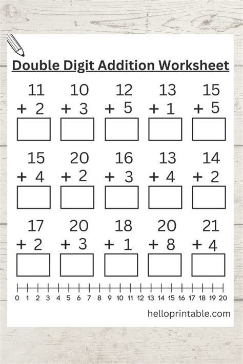 math double digit addition worksheets kindergarten to grade 1