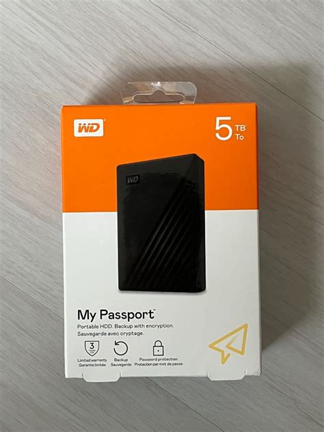 Wd My Passport 5tb Black Portable Hard Disk Drive New Computers And Tech Parts And Accessories