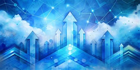 Blue Abstract Background With Arrows Pointing Upward Stock Illustration