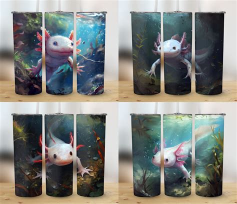 10 Axolotl Underwater Tumbler Wrap Bundle 20oz Straight And Tapered