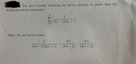 answered use the cauchy criterion for series… bartleby