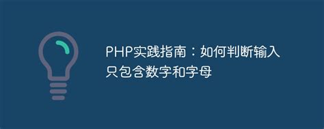 PHP实践指南如何判断输入只包含数字和字母 叮当号
