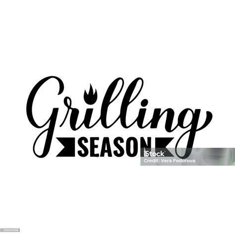 그릴 시즌 서예 손글씨가 흰색에 고립되어 있습니다 재미있는 그릴 인용문 타이포그래피 포스터 배너 전단지 스티커 티셔츠 등에 대한