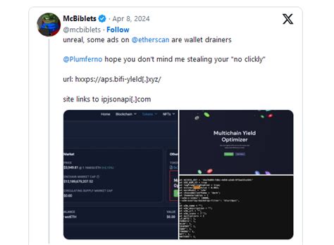 phishing ads were discovered on the etherscan blockchain explorer website