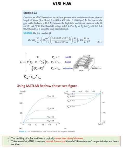 VLSI H W Example 2 1 Consider An NMOS Transistor In A Chegg Com