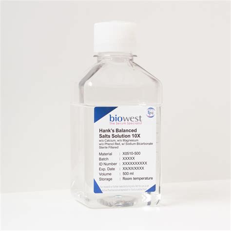 Hanks Balanced Salts Solution Hbss 10x Wo Calcium Wo Magnesium W