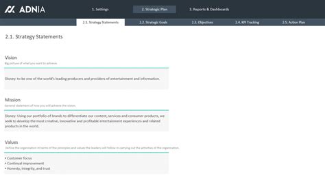 Strategic Plan Template Excel Adnia Solutions