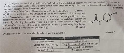 solved q4 a explain the functioning of i h2−o2 fuel