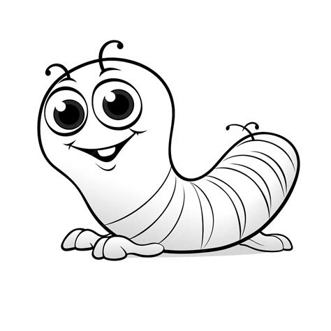 Premium Photo Superworm Doodle Hand Drawn Cute Coloring Book Kawaii