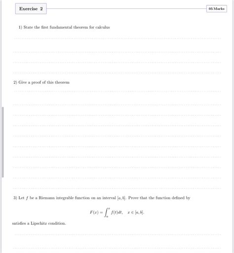 Solved Exercise 2 1 State The First Fundamental Theorem For Chegg Com