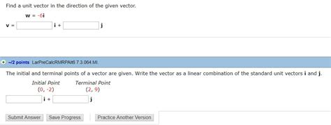 Solved Find A Unit Vector In The Direction Of The Given Chegg