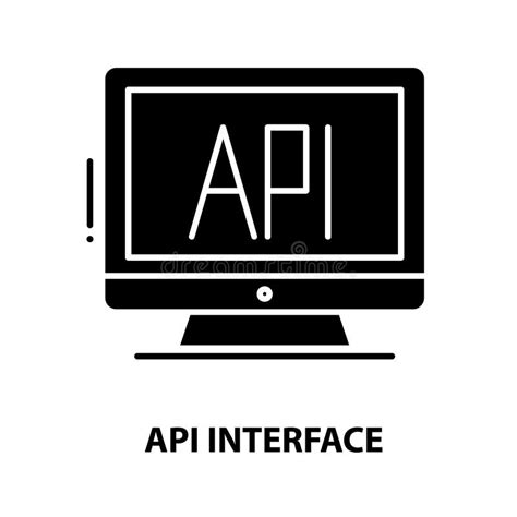 Api Interface Icon Black Vector Sign With Editable Strokes Concept