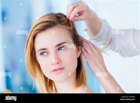 Examination Of The Scalp Hi Res Stock Photography And Images Alamy