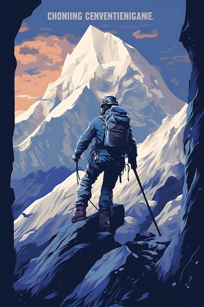 Premium Photo Illustration Mountaineering Conquering New Heights Cool