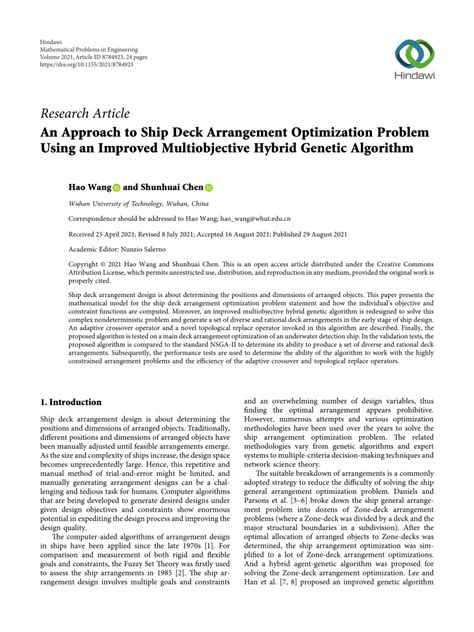 Pdf An Approach To Ship Deck Arrangement Optimization Problem Using