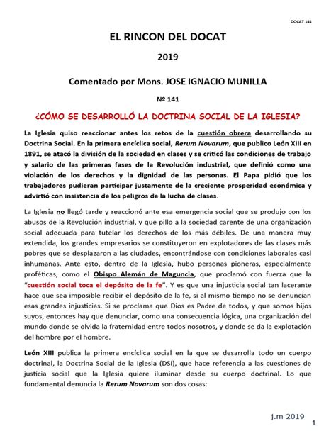 Docat 141 Descargar Gratis Pdf Doctrina Social Católica
