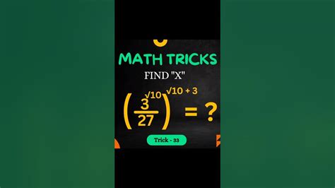 Square Root Problem Math Simplification Tricks Youtube