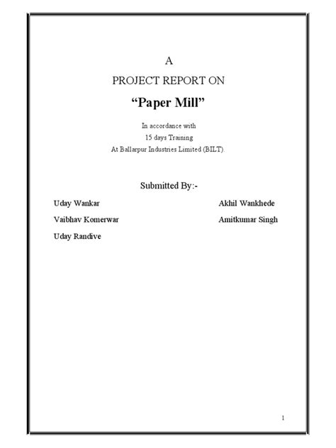 cpp project report pdf industrial processes materials