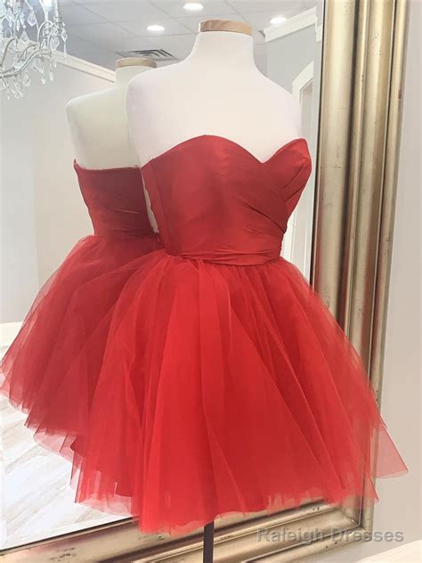 Sweetheart Neck Short Red Prom Dresses Short Red Formal Graduation Dr