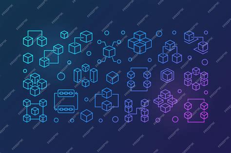 Premium Vector Vector Blockchain Bright Horizontal Line Illustration Or Banner