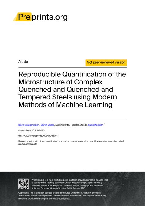 Pdf Reproducible Quantification Of The Microstructure Of Complex