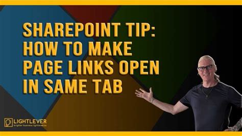 Sharepoint Tip How To Make Page Links Open In Same Tab Sharepoint In