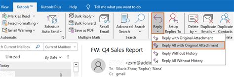 easily reply all with attachments in outlook