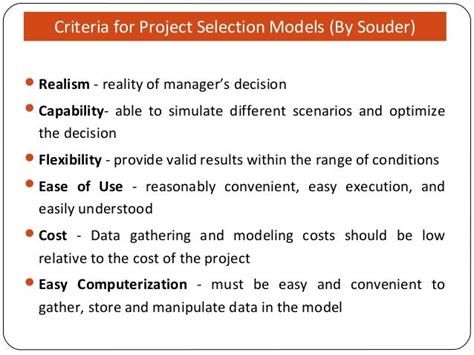 Project Selection