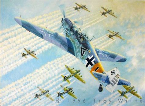 Gruppenkommandeur Anton Toni Hackl Top Scoring Wwii Luftwaffe Ace Aviation Art Aircraft