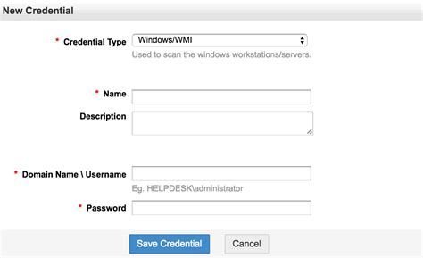 Scanning Credentials Library Asset Discovery