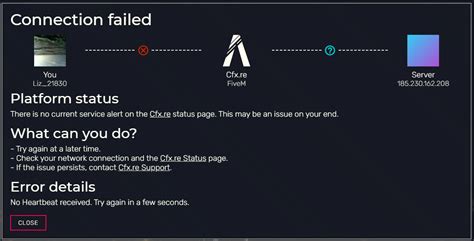 No Heartbeat Received Fivem Client Support Cfxre Community