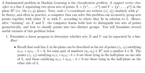 A Fundamental Problem In Machine Learning Is The Chegg Com