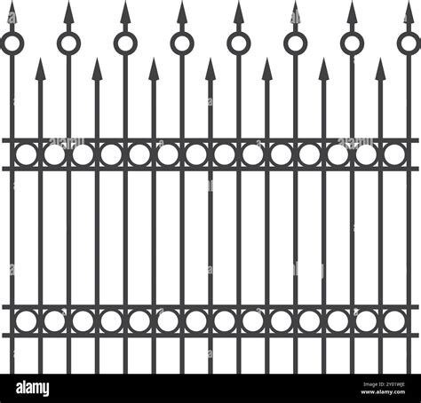 Metal Railing Barrier Decorative Ornate Black Fence Stock Vector Image