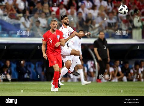 Englands Jordan Henderson Left And Tunisias Ferjani Sassi Right Battle For The Ball During