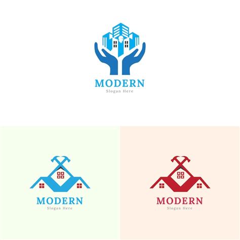 건설 회사 로고 프리미엄 벡터