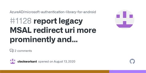 report legacy msal redirect uri more prominently and descriptively