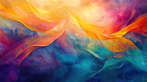Abstract Colorful Canvas Vibrant Hues Fluid Forms Dynamic Energy Textured Strokes Swirling