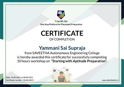 Yammani Sai Supraja On Linkedin Talentbattle Workshop