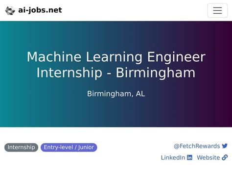 Hiring Internship Machine Learning Engineer Internship Birmingham In Birmingham Al Rai
