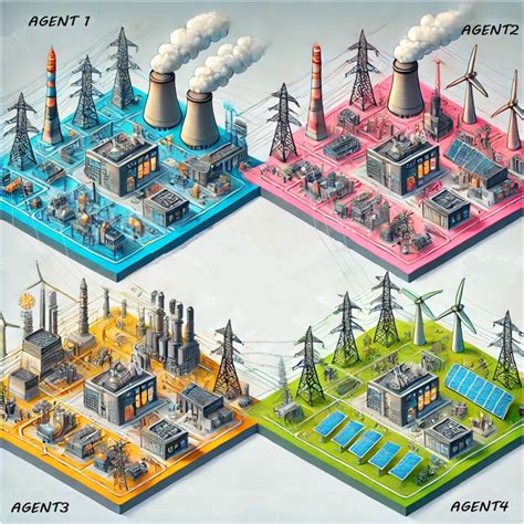 schematic diagram of a multi‐agent distributed power network