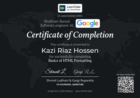 Completed Html Formatting Course From Learntubeai Kazi Riaz Hossen Posted On The Topic Linkedin