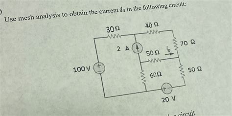 Solved Use Mesh Analysis To Obtain The Current Io In The Chegg