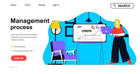 Premium Vector Management Process Concept For Landing Page Template