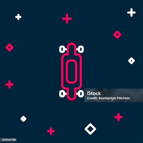 파란색 배경에 격리 된 라인 롱 보드 또는 스케이트 보드 순양함 아이콘 익스트림 스포츠 스포츠 장비 다채로운 개요 개념 벡터 0명에 대한 스톡 벡터 아트 및 기타 이미지