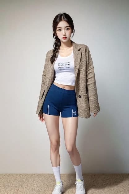 Premium Ai Image A Woman Wearing Shorts