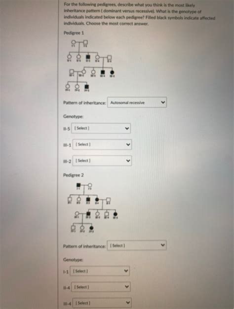 Solved For The Following Pedigrees Describe What You Think