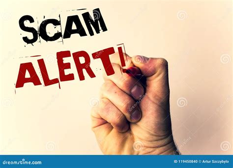 Handwriting Text Writing Scam Alert Motivational Call Concept Meaning Safety Warning To Avoid