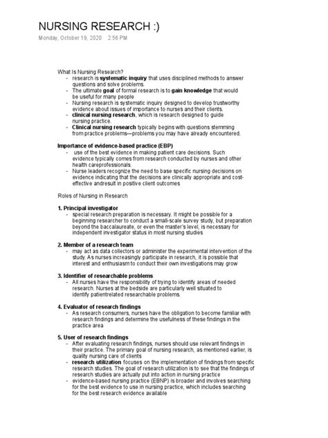 Nursing Research Notes Pdf Nursing Positivism