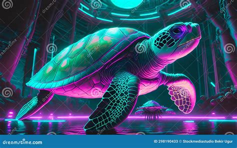 An Ai Generated Illustration Of A Sea Turtle Stock Illustration